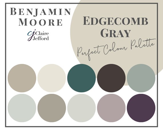 Edgecomb Gray by Benjamin Moore Interior Paint Color Palette - Etsy
