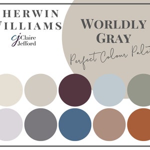 Worldly Gray by Sherwin Williams Interior Paint Color Palette - Etsy