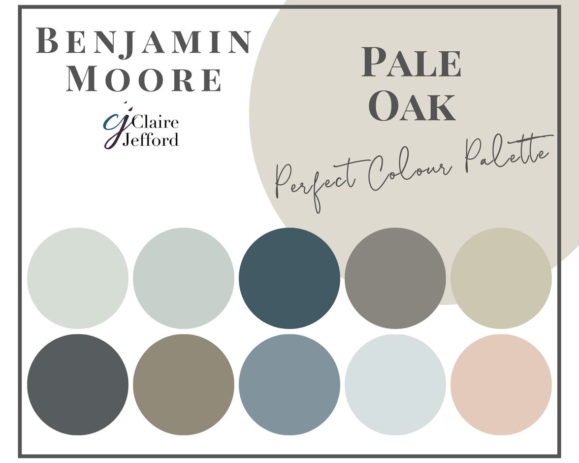 Pale Oak by Benjamin Moore Interior Paint Color Palette - Etsy
