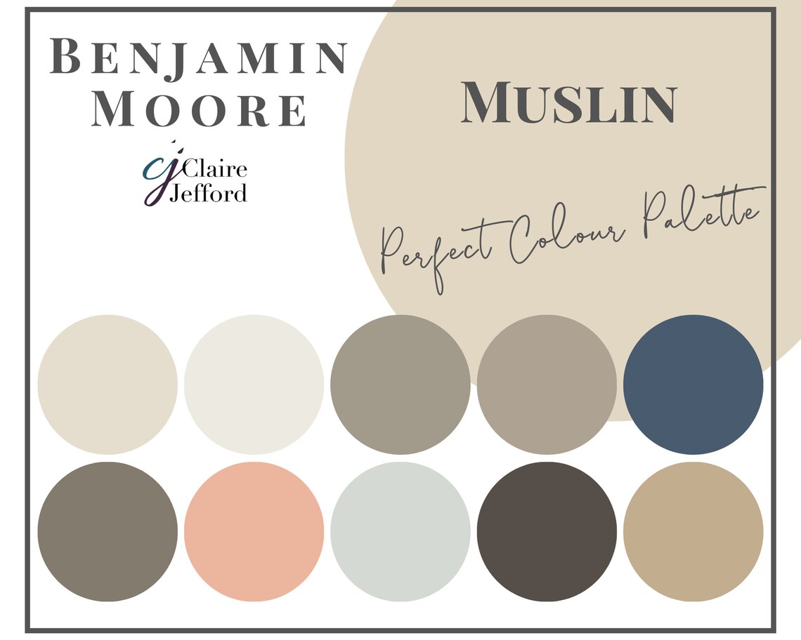 Muslin by Benjamin Moore Interior Paint Color Palette - Etsy