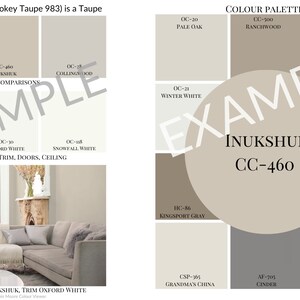 Muslin by Benjamin Moore Interior Paint Color Palette | Etsy