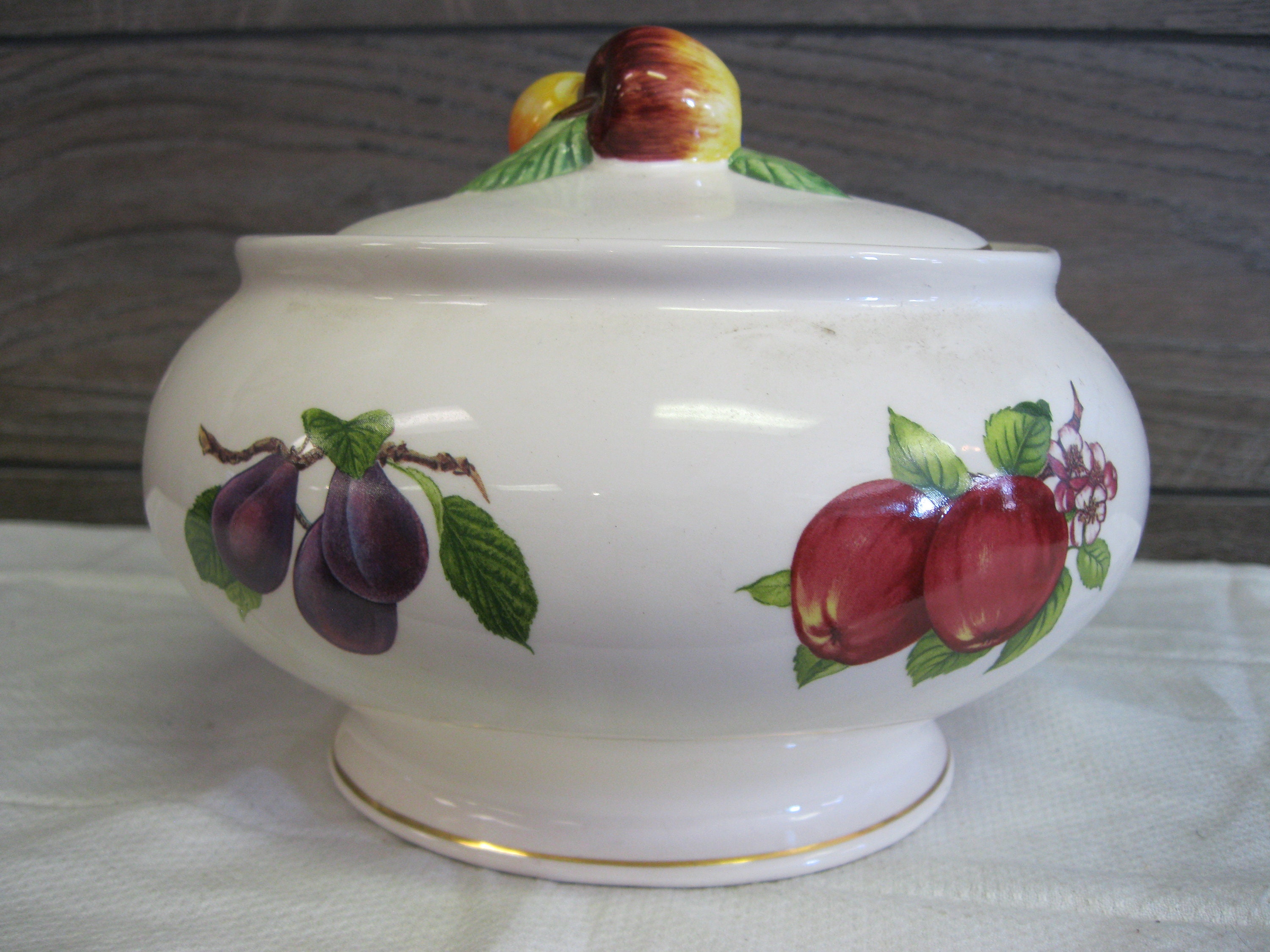 A Teleflora Gift Pedestal Bowl With Fruit Design and Lid With - Etsy
