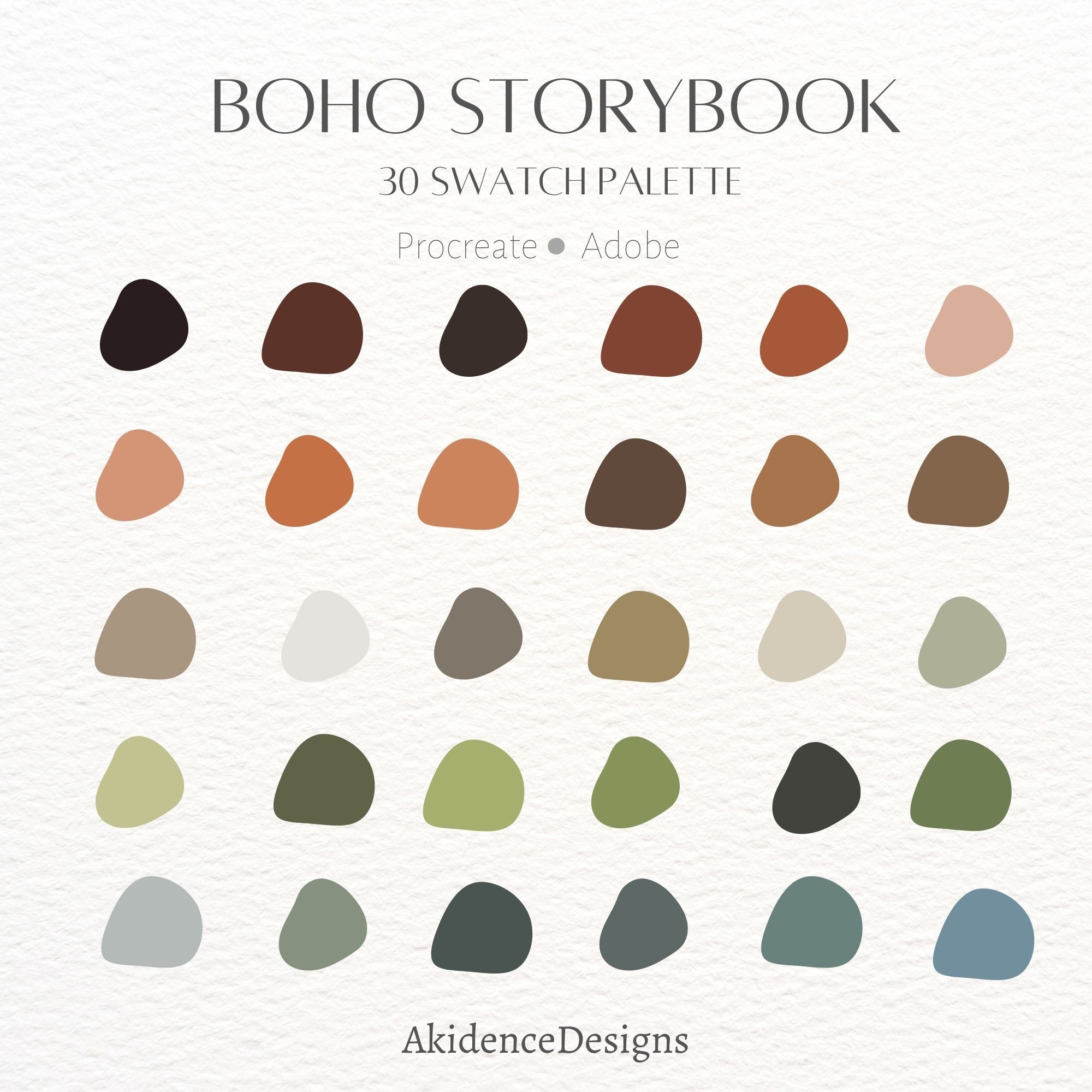 Boho Storybook Swatch Palette-digital Art/color/procreate/adobe - Etsy