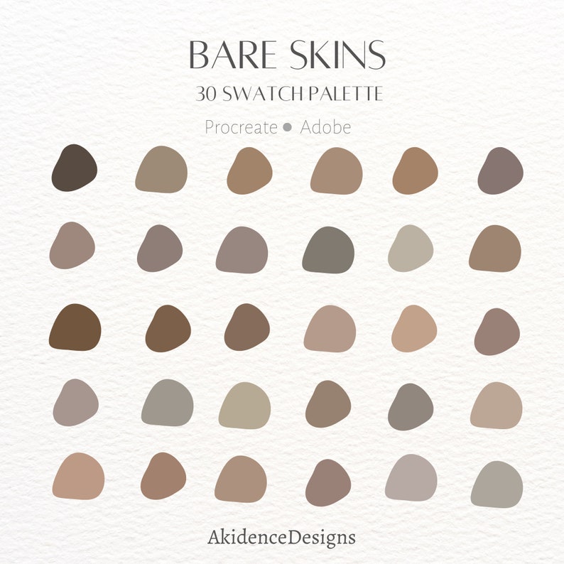 Bare Skins Color Swatch-digital Art/skin Color/illustration - Etsy
