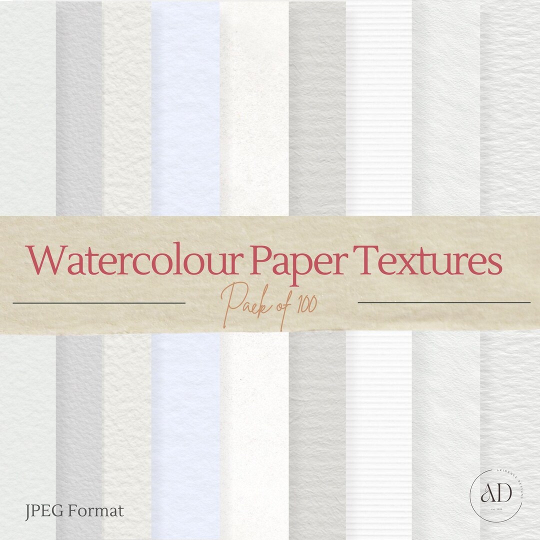 100 Watercolor Digital Papers - Watercolour Paper Textures - Paper ...