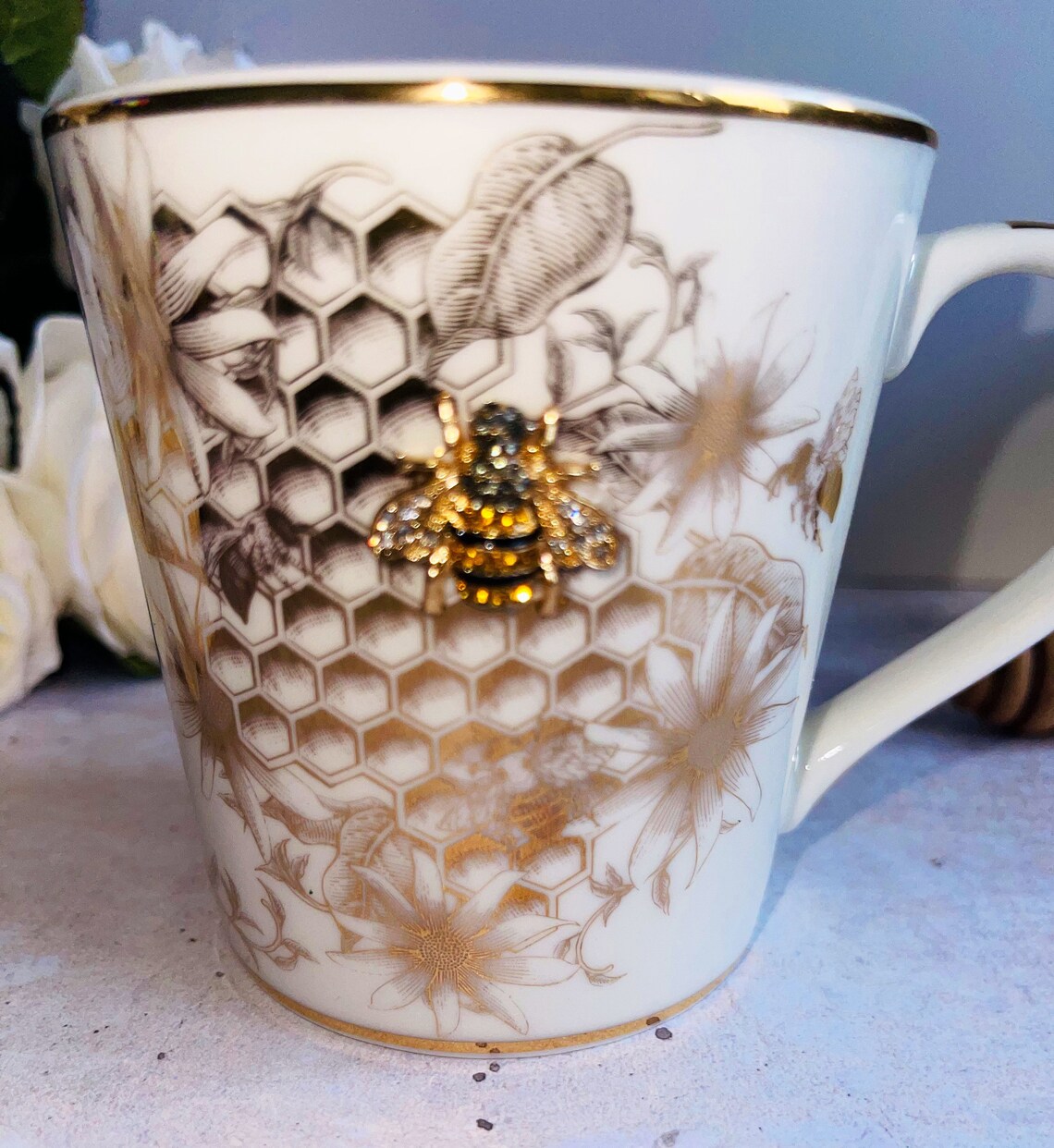 Queen Bee Gold Mug Ceramic Tea Mug Coffee Mug - Etsy