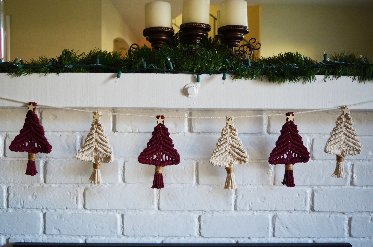 Macramé Christmas Tree Ornaments and Garlands - Etsy