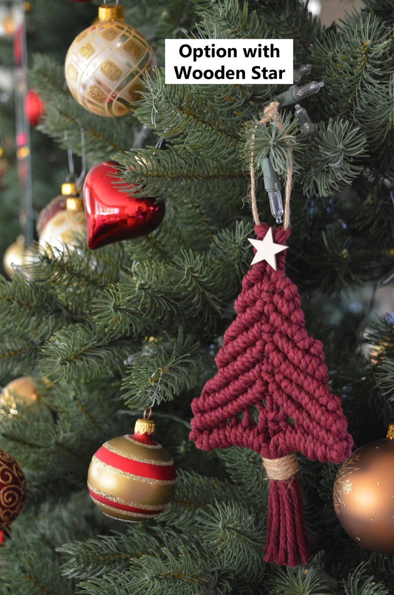 Macramé Christmas Tree Ornaments and Garlands - Etsy