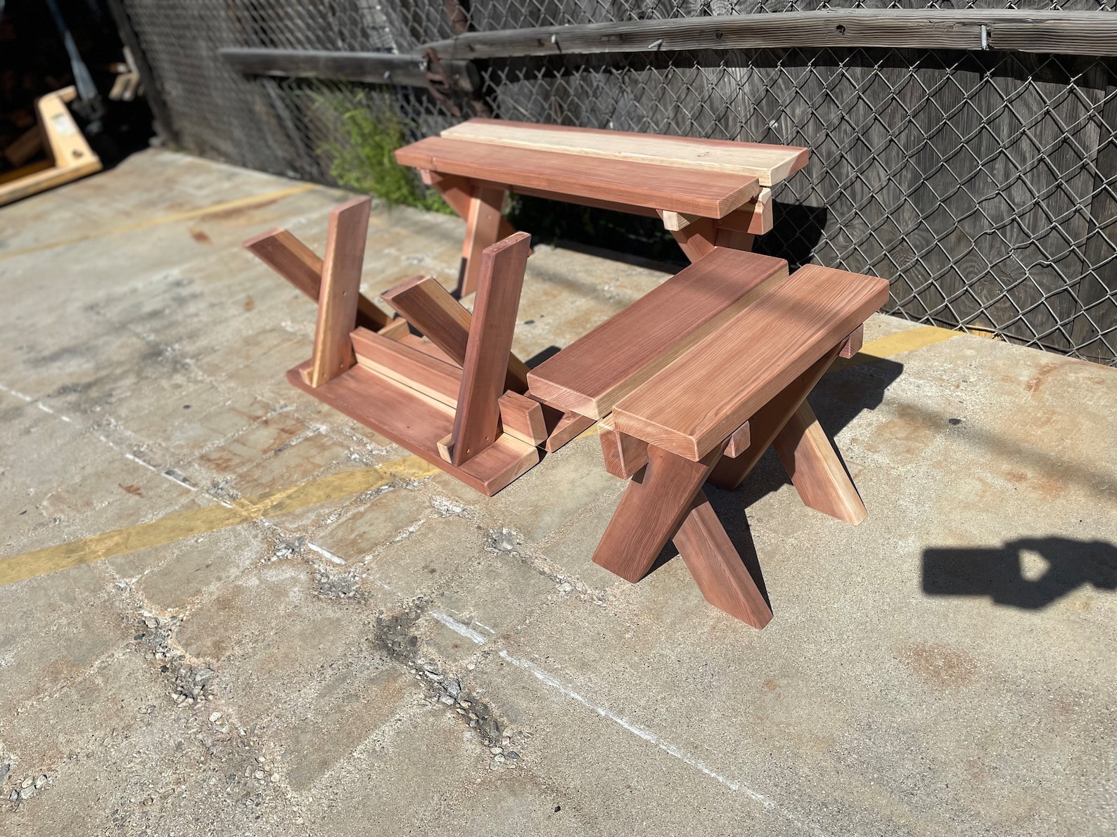 Thick Solid American Redwood Stool and Benches - Etsy