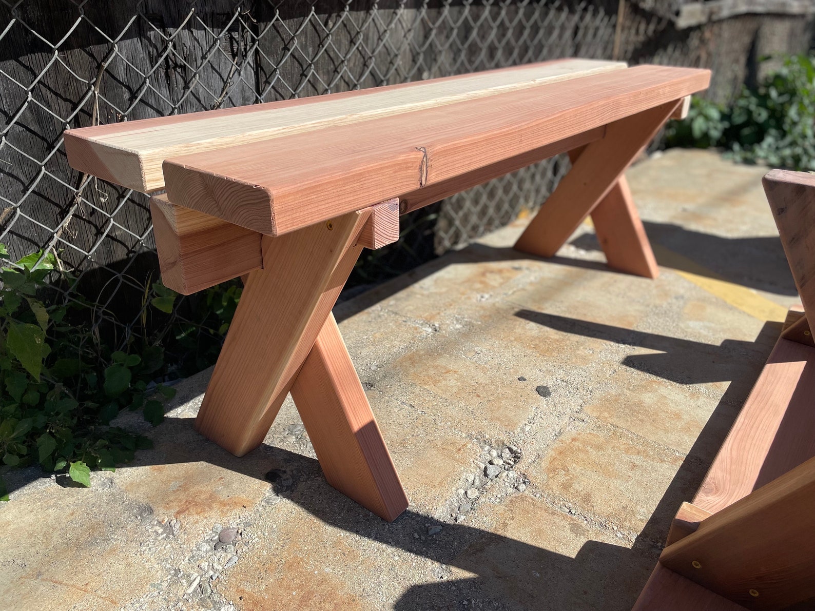 Thick Solid American Redwood Stool and Benches - Etsy