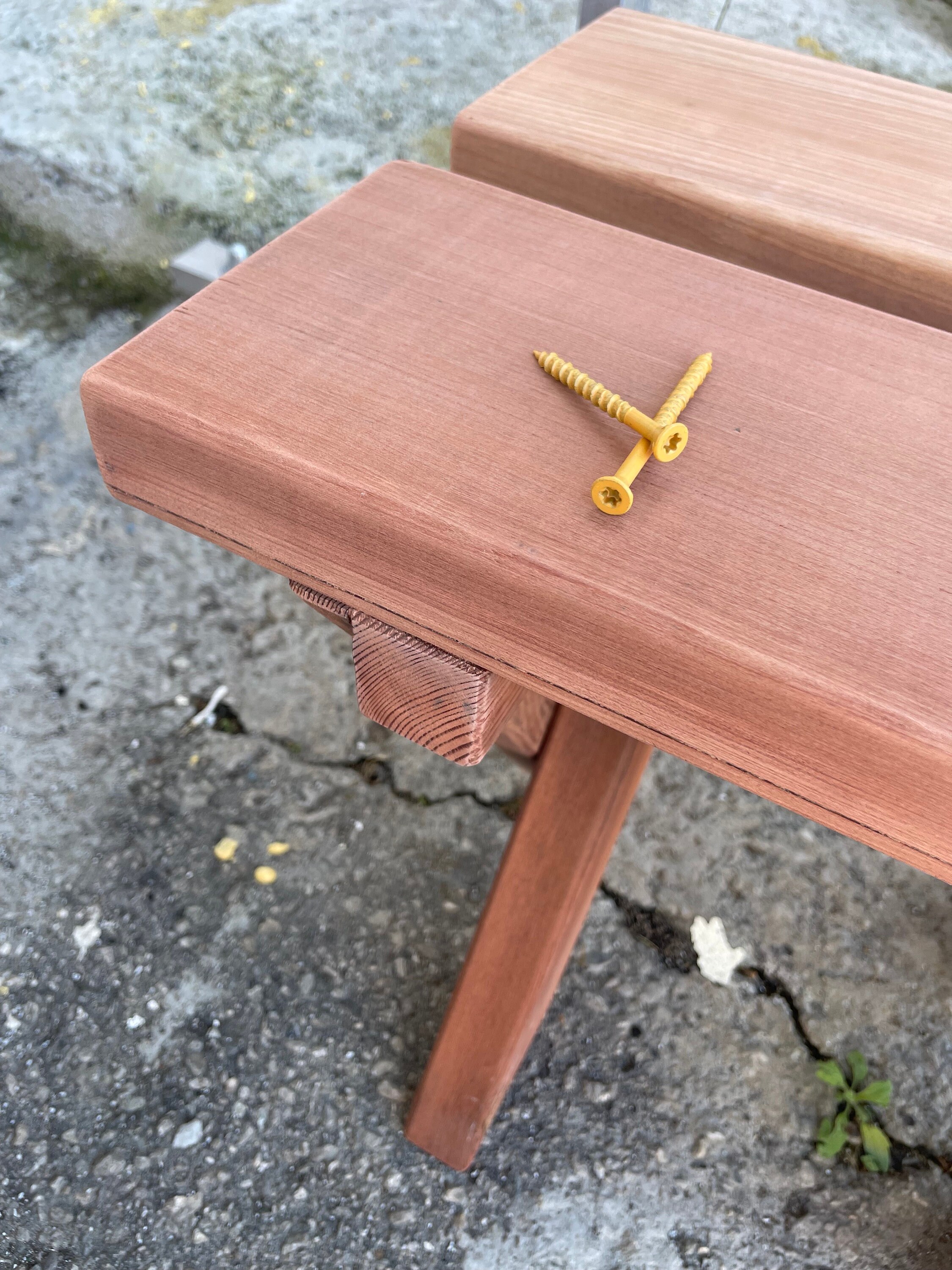 Thick Solid American Redwood Stool and Benches - Etsy
