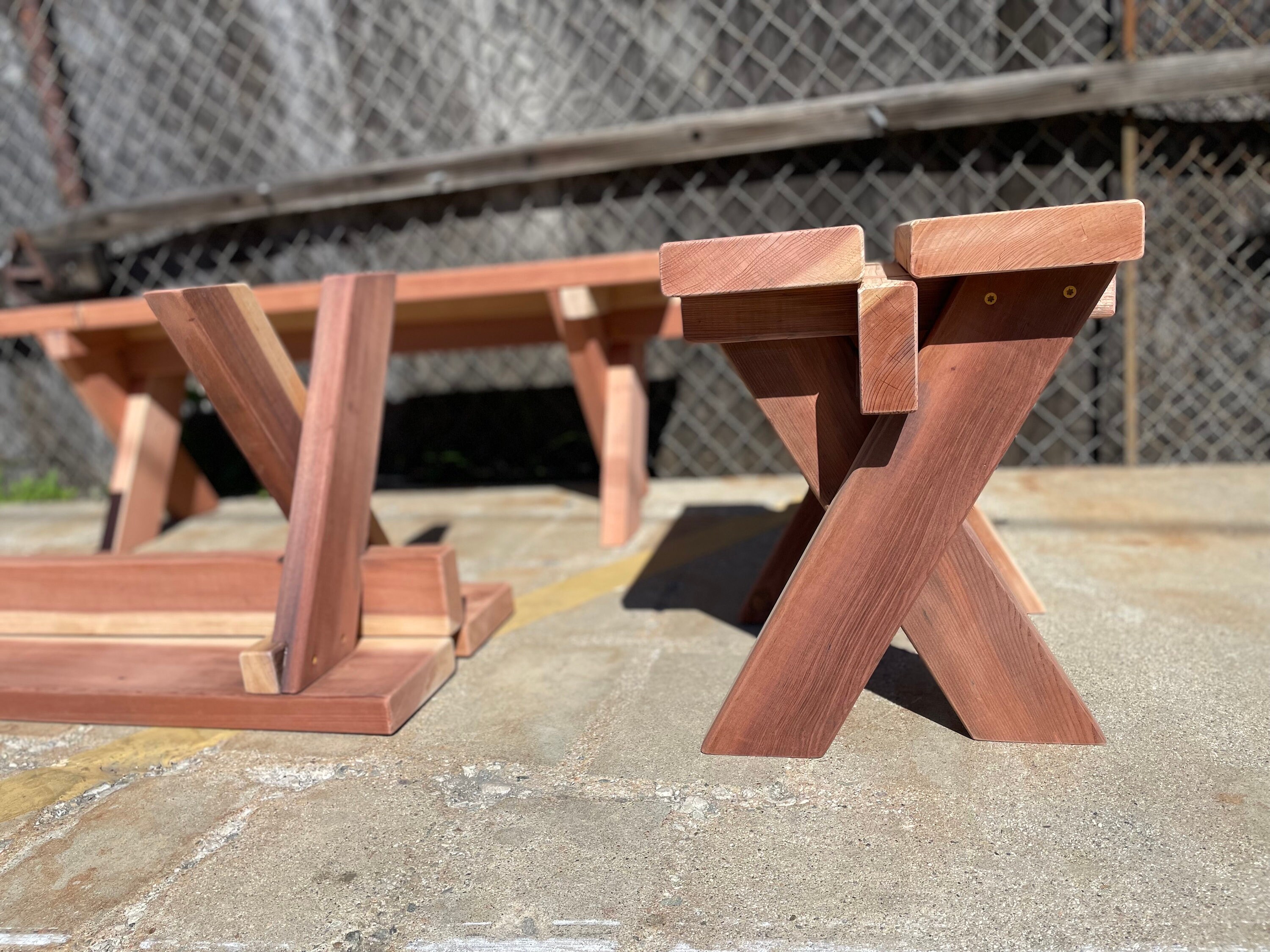 Thick Solid American Redwood Stool and Benches - Etsy