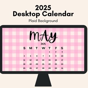 2025 Digital Desktop Calendar | May - December | Plaid Background - Etsy
