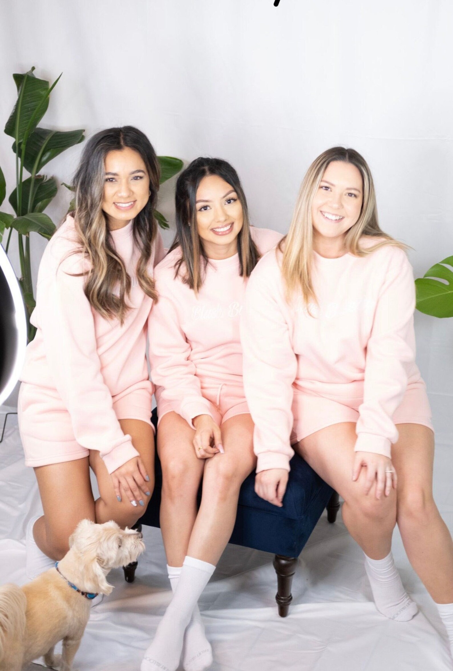 Lounge Set, Women's Pink Matching Sweatshirt and Shorts, Pink Lounge ...