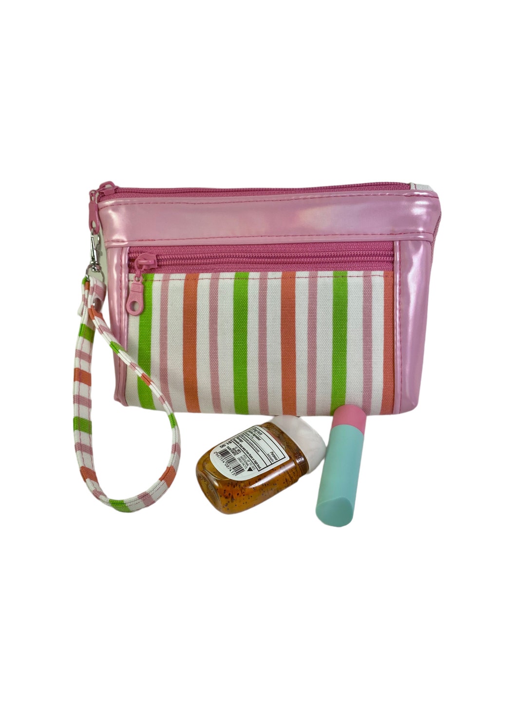 Pink Wristlet Wallet, Makeup Bag With Pocket, Small Clutch With Strap ...