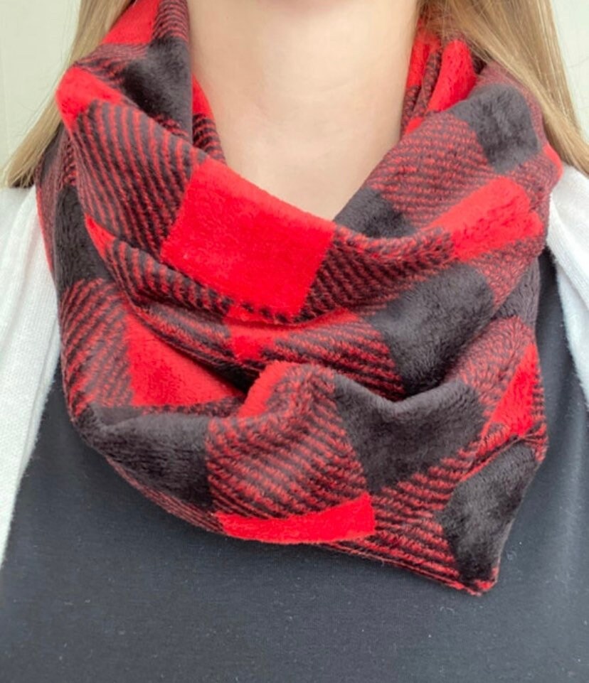 Cow Print Scarf Soft Infinity Scarf Handmade Black and White - Etsy