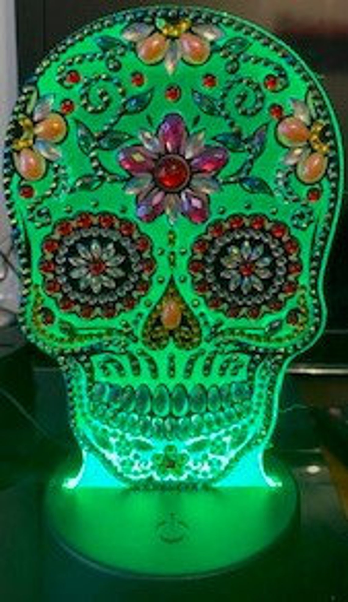 Led Skull light lamp rotation colour change | Etsy