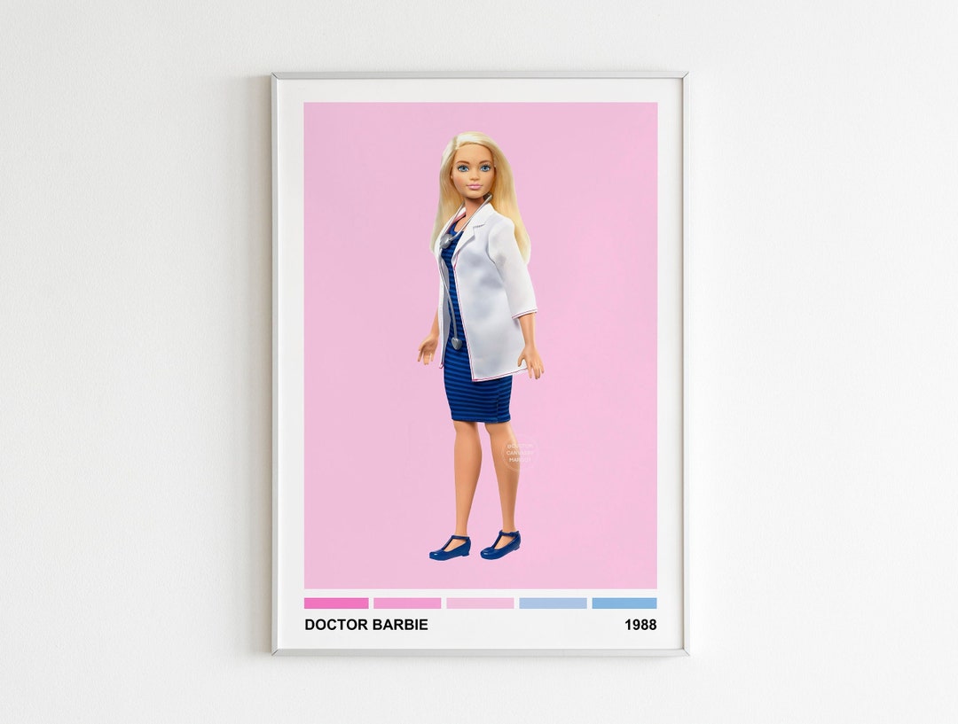 Doctor Barbie Print Pink Wall Art - Etsy