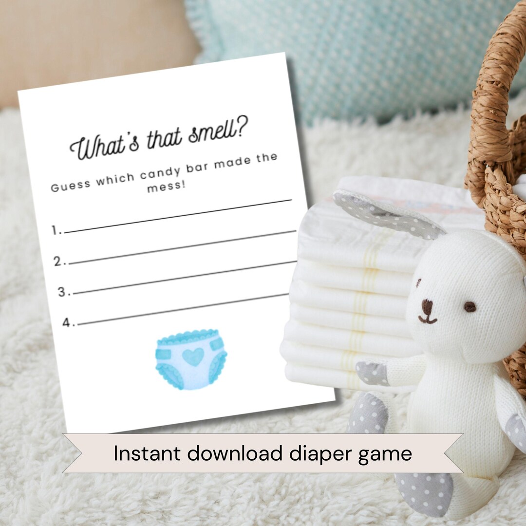 What's That Smell Baby Shower Diaper Game | Candy Bar Guessing Activity ...