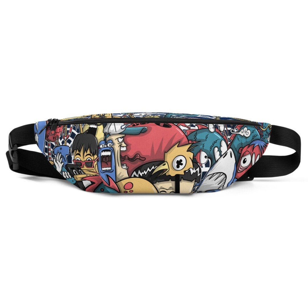 Monster Characters Fanny Pack, Doodle Art Fanny Pack, Japanese ...