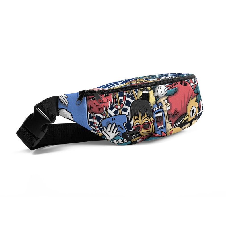 Monster Characters Fanny Pack, Doodle Art Fanny Pack, Japanese ...