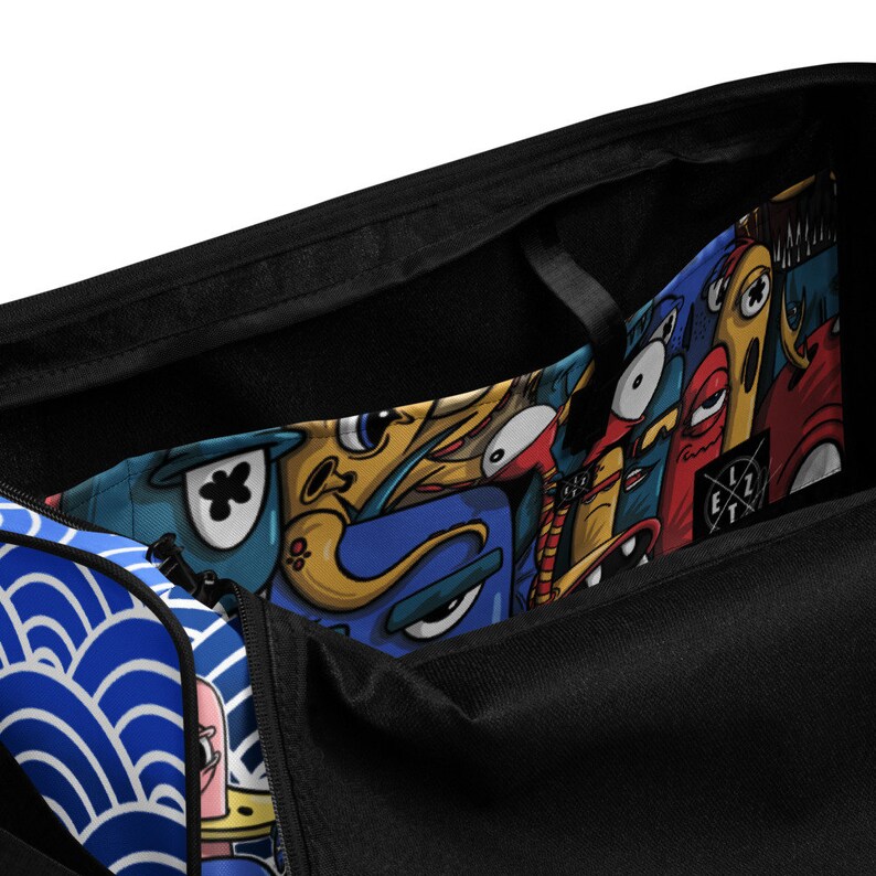 Monster Characters Duffle Bag Doodle Art Duffle Bag Japanese | Etsy