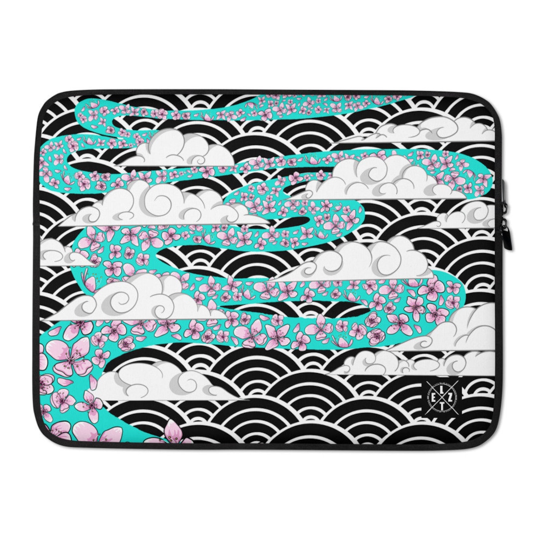 Japanese Cherry Blossom Laptop Case, Flower Pattern Laptop Sleeve ...