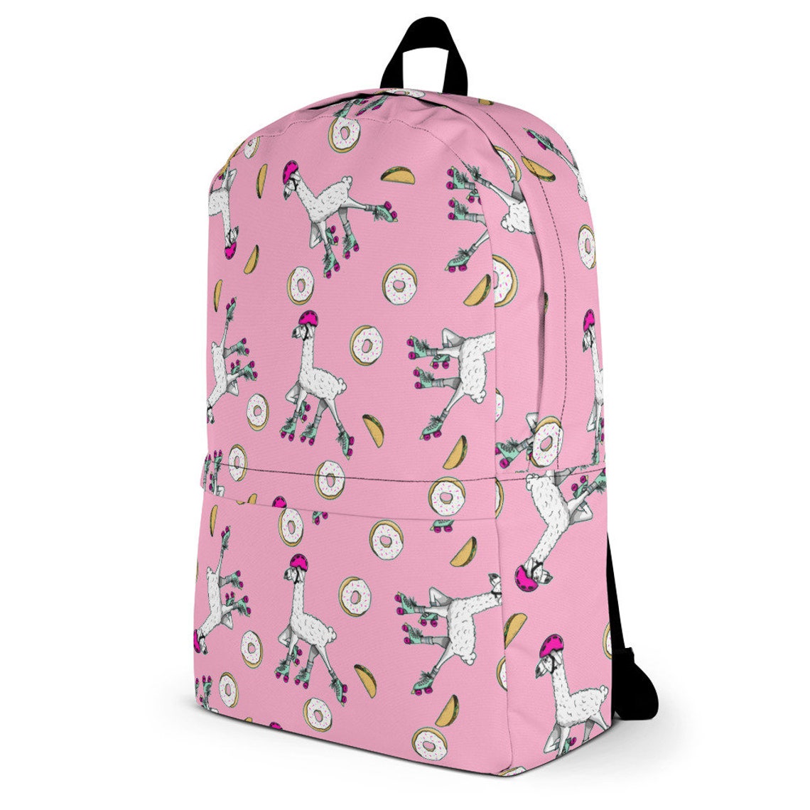 Llama Tacos and Donuts Backpack Llama Roller Skating - Etsy