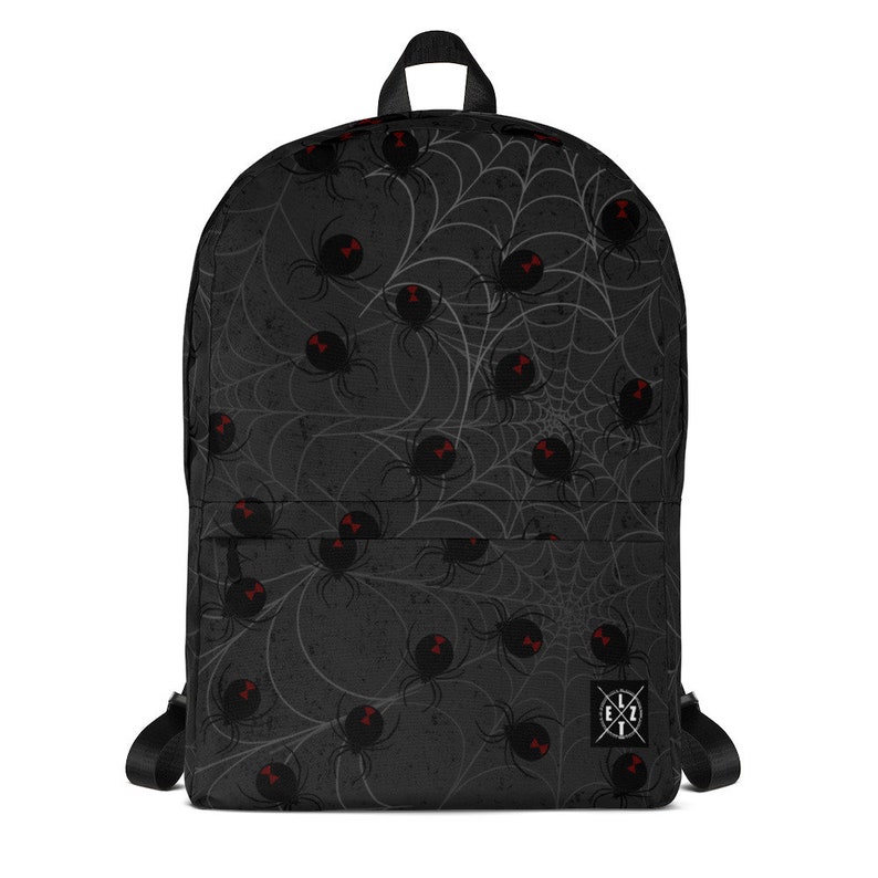Halloween Backpack, Black Widow Spider Backpack, Spider Webs Backpack ...