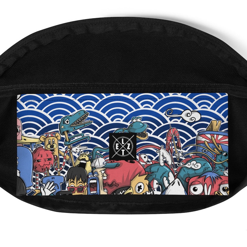 Monster Characters Fanny Pack, Doodle Art Fanny Pack, Japanese ...