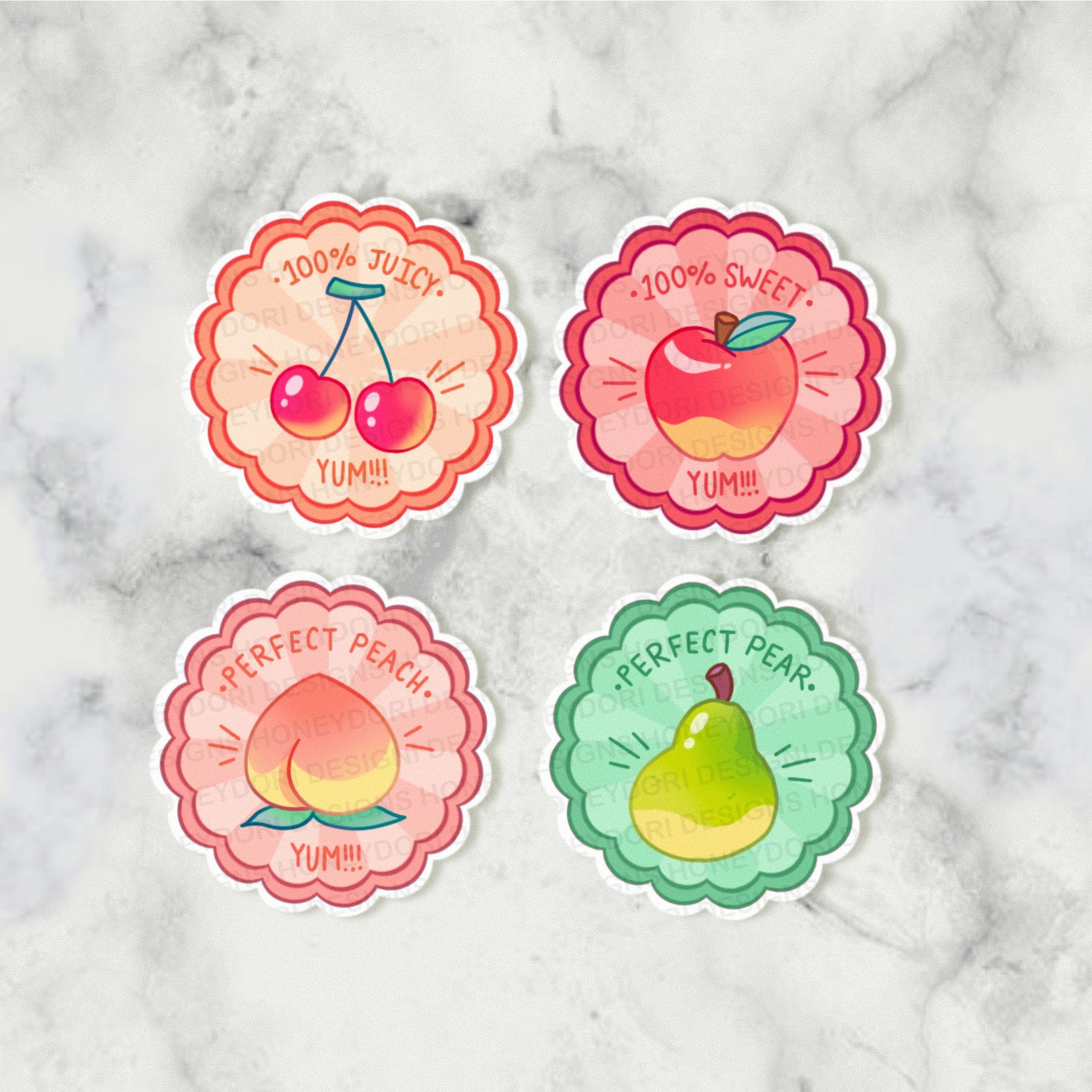 Fruit Die Cuts 2 Vinyl Fruit Stickers Fruit Die Cut Stickers Food ...