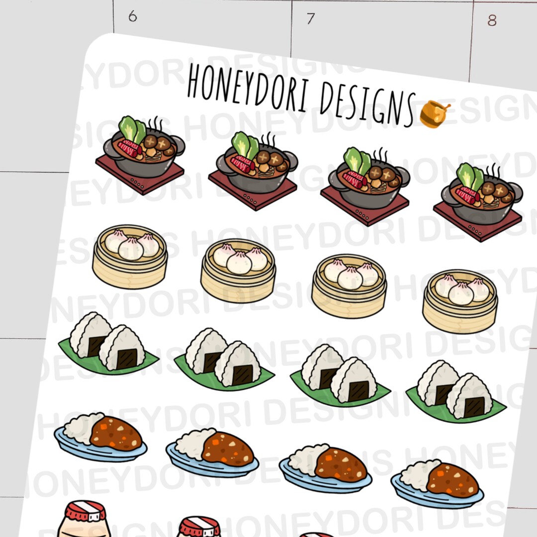 Asian Food Sticker 2 Planner Stickers-food Stickers-scrapbook Stickers ...