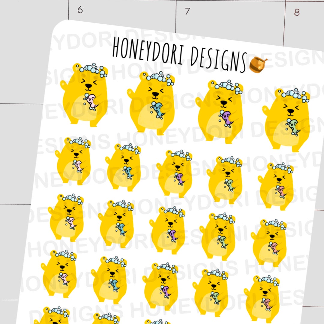 Shower Day Stickers - Hair Washing Stickers - Wash Stickers - Clean ...
