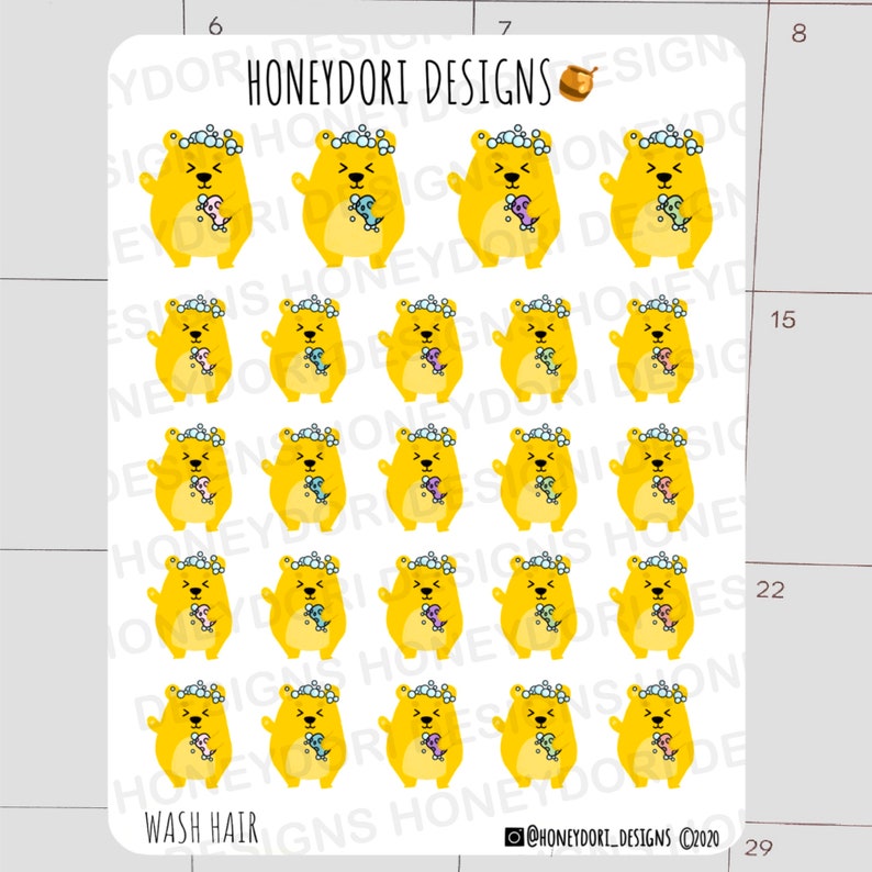 Shower Day Stickers - Hair Washing Stickers - Wash Stickers - Clean ...