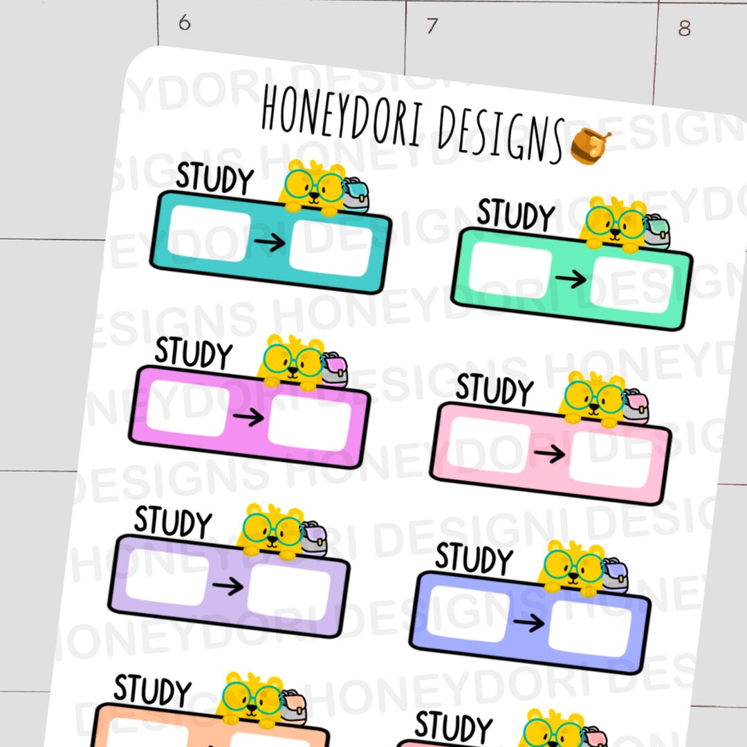 Study Trackers - Study Stickers - School Planner Stickers - Study ...