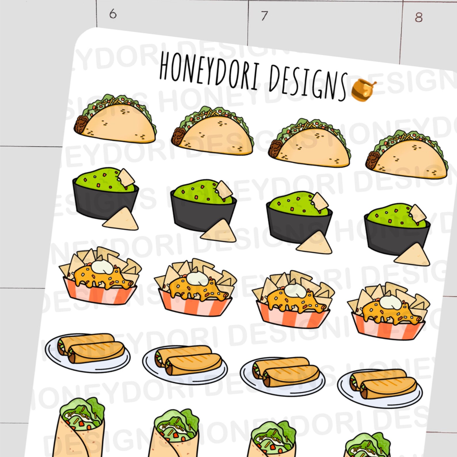 Mexican Food Stickers - Food Stickers - Planner Stickers - Bullet ...