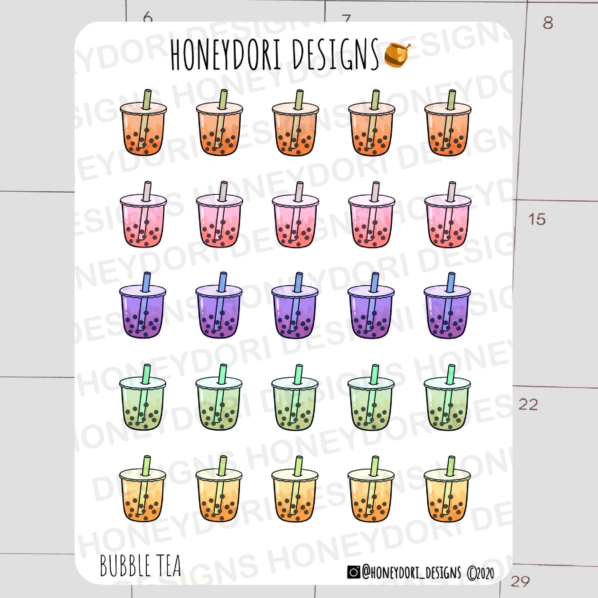 Bubble Tea Stickers Drink Stickers-boba Stickers Scrapbook Stickers ...