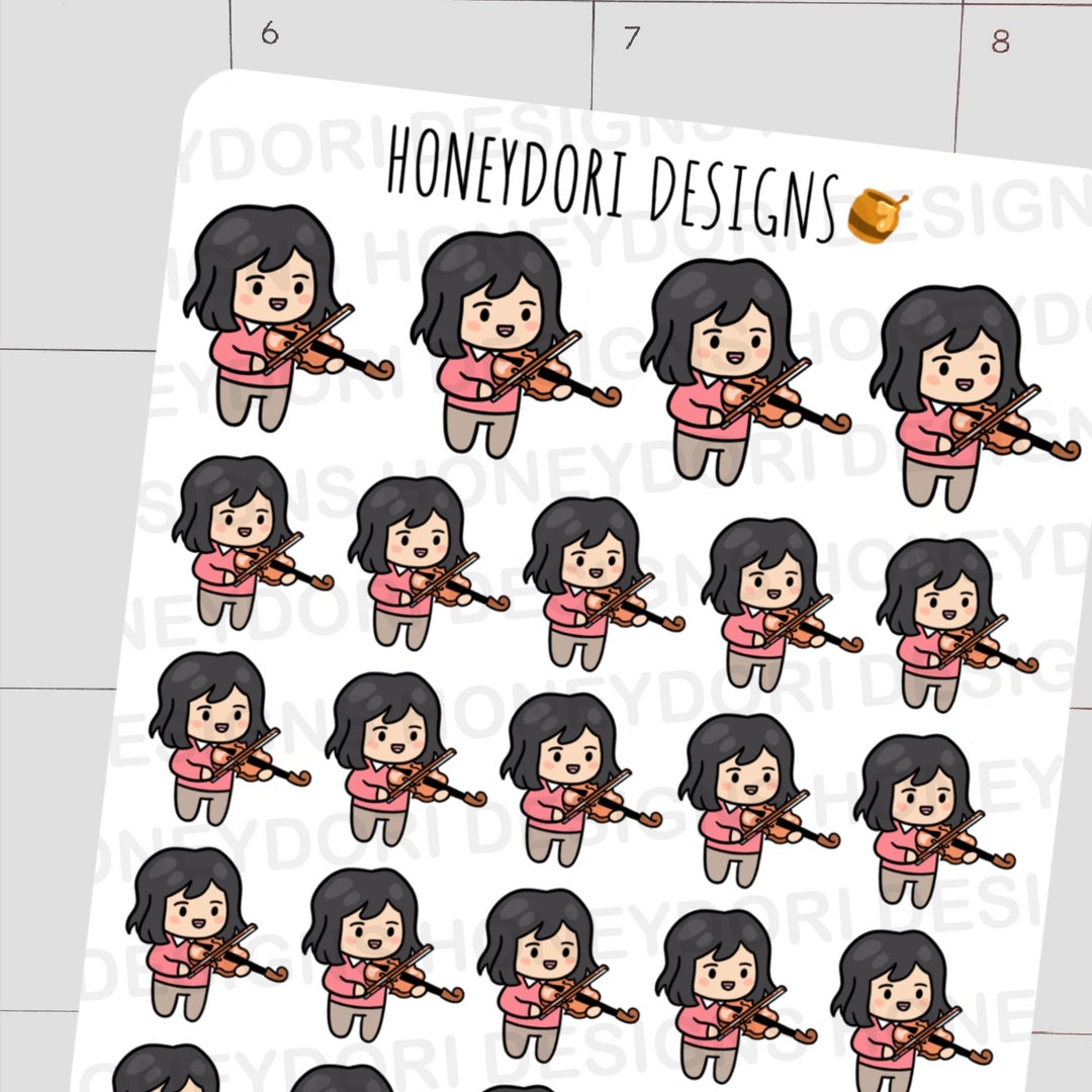 Violin Stickers - Orchestra Planner Stickers - Violin Practice Stickers ...