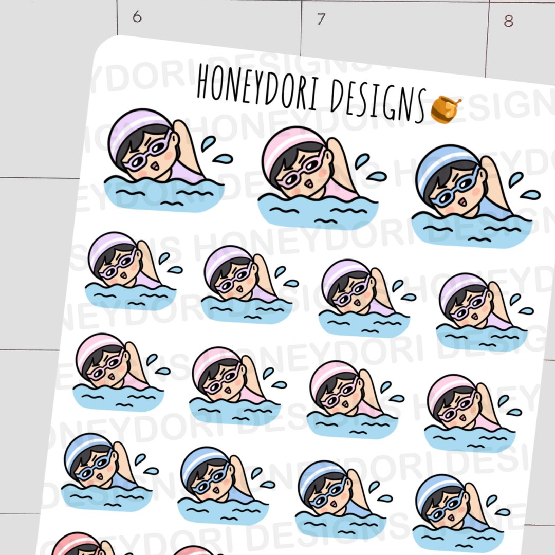 Swimming Stickers for Planners Swimming Planner Stickers - Etsy
