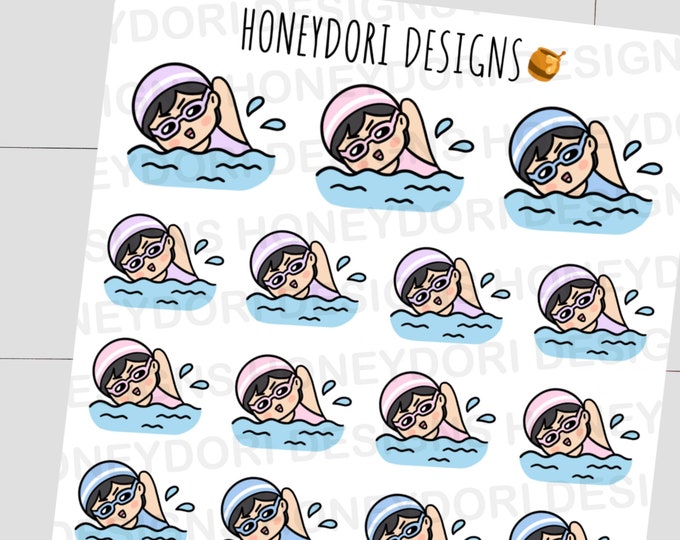 42 Cute Swim/swimming Girl Planner Stickers - Etsy
