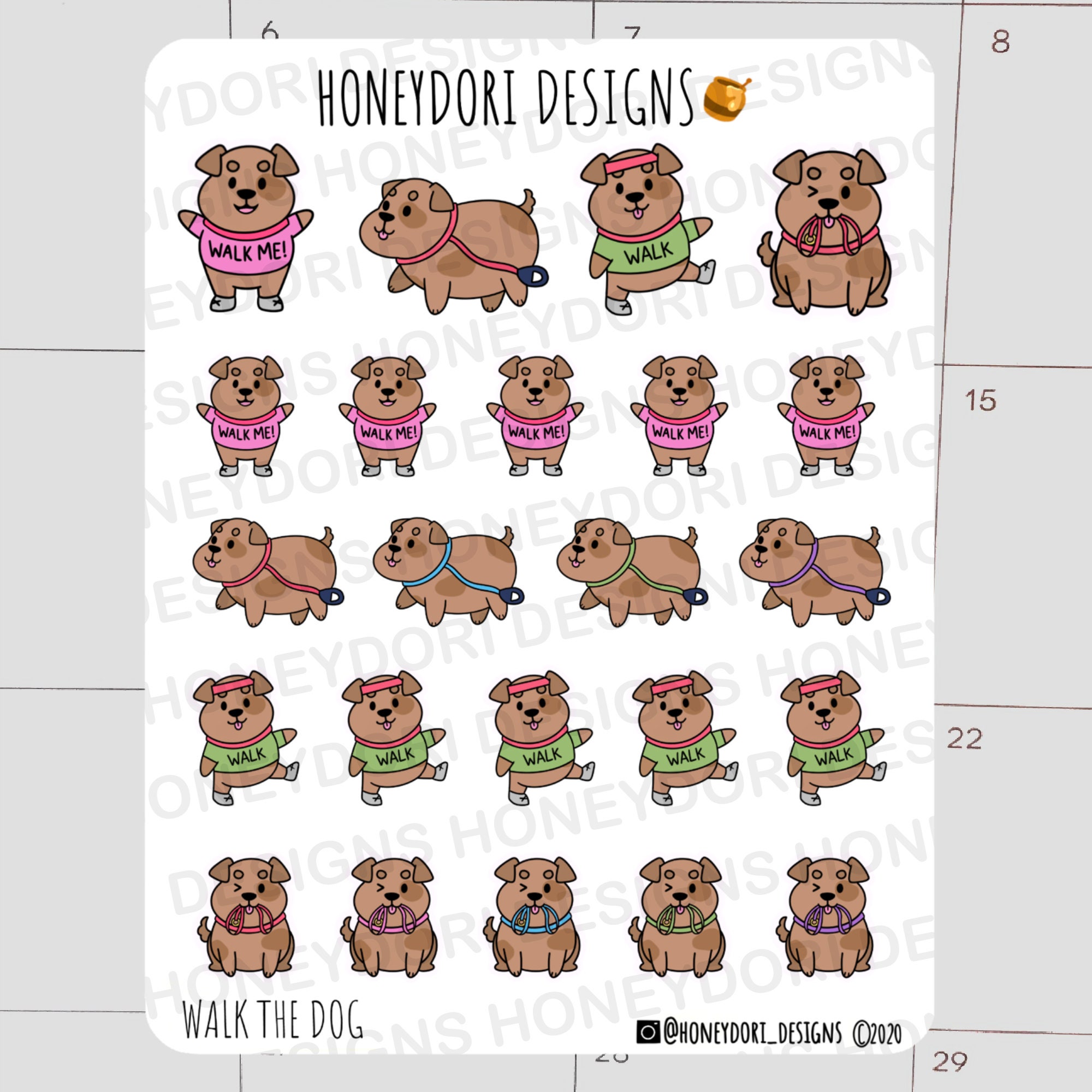 Walk the Dog Stickers - Planner Stickers - Dog Lover Stickers ...