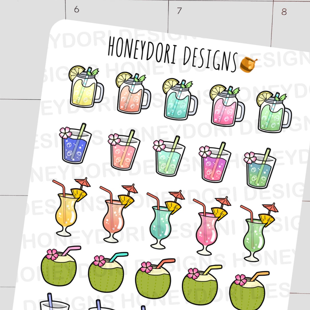 Summer Drink Sticker - Vacation Drink Stickers-summer Stickers-vacation ...