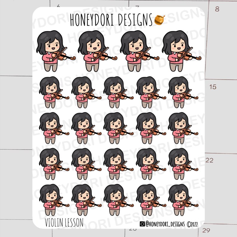 Violin Stickers - Orchestra Planner Stickers - Violin Practice Stickers ...