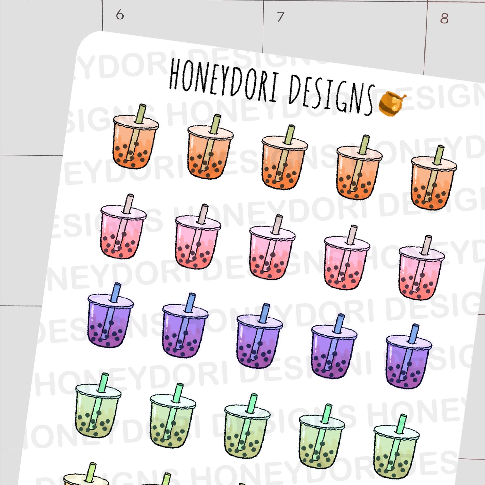 Bubble Tea Stickers Drink Stickers-boba Stickers Scrapbook Stickers ...