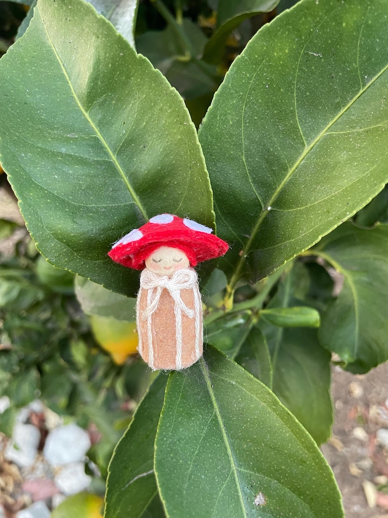 Custom Waldorf Inspired Mushroom Peg Doll - Etsy