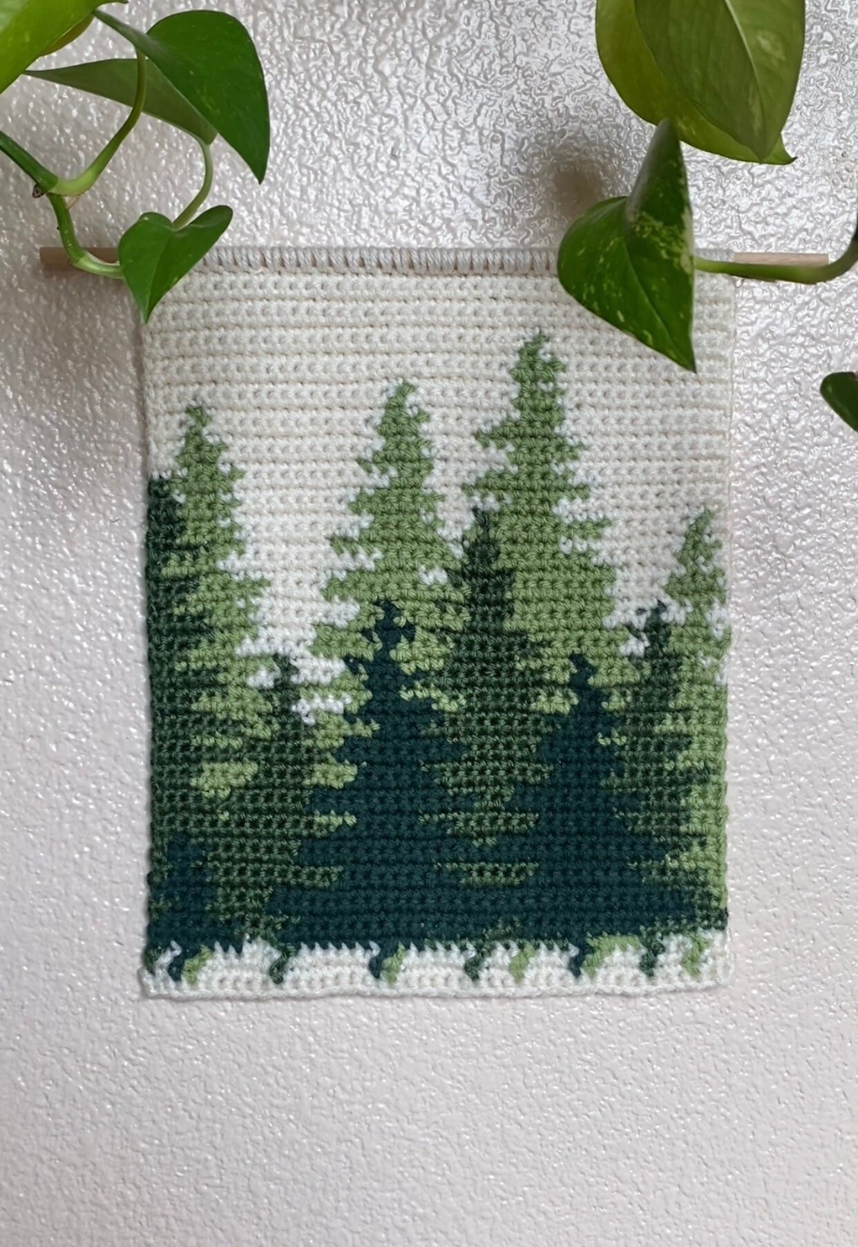 Handmade Crochet Forest Tree Wall Hanging Tapestry Complete Finished - Etsy