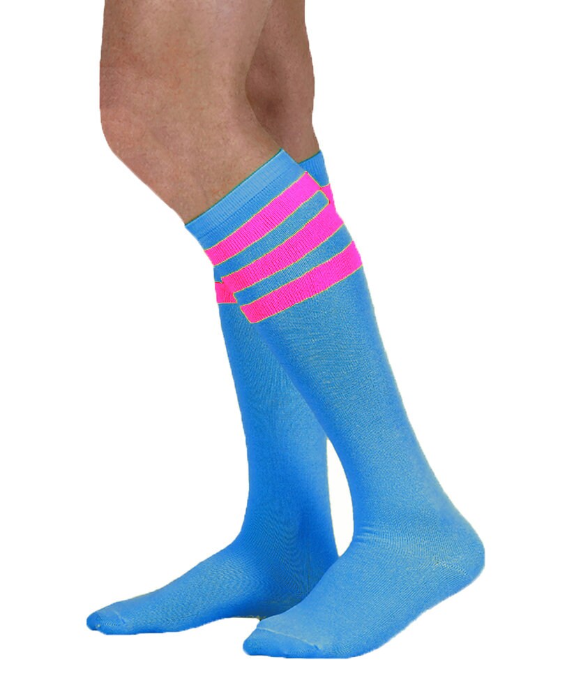Unisex Neon Colored Knee High Tube Socks With Neon Colored | Etsy