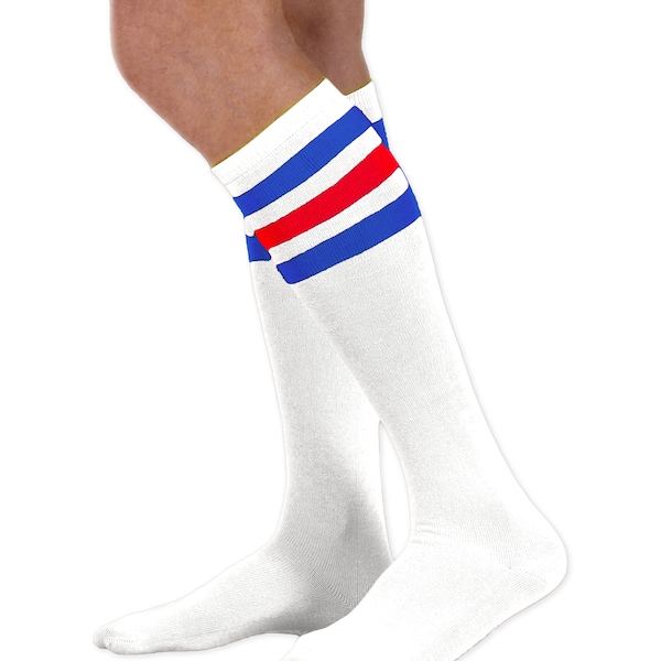 Red White and Blue Knee Socks - Etsy
