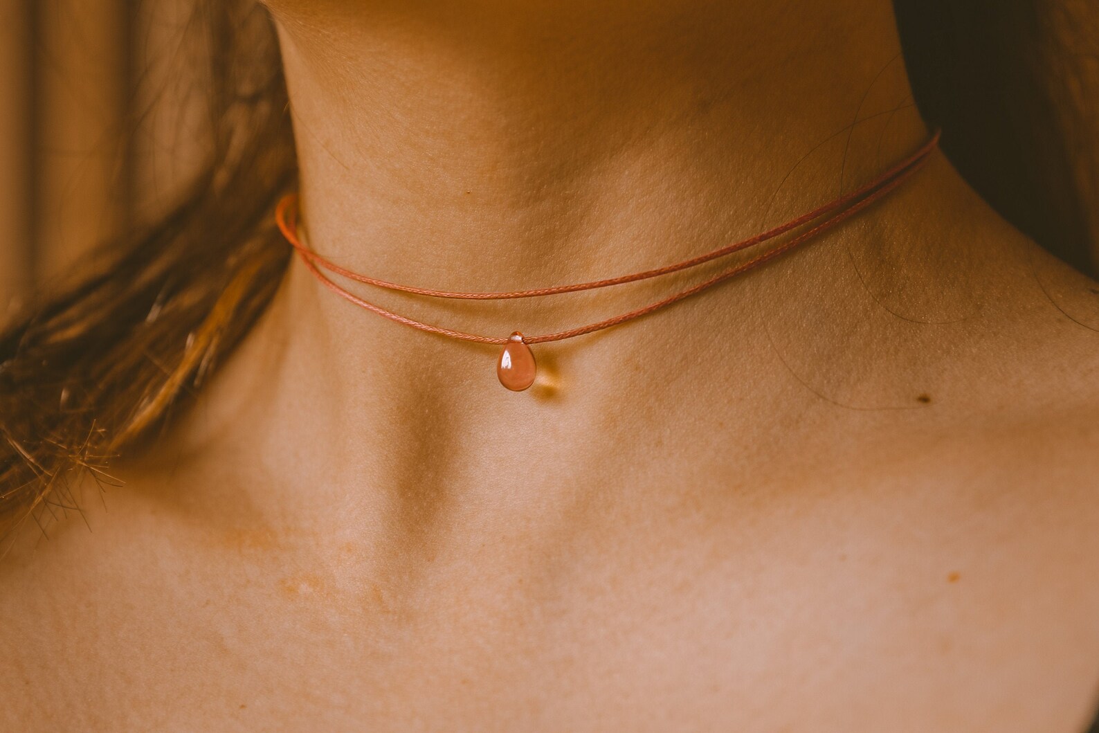 Rust Rose Teardrop Choker Necklace, Boho Necklace, Indie Necklace ...