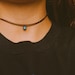 Edgy Double Layered Thin Black Choker Necklace, Teardrop Necklace ...
